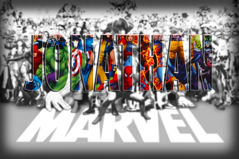 MARVEL NAME Customized Name Wall Art, Custom Name Art, Digital Name ...