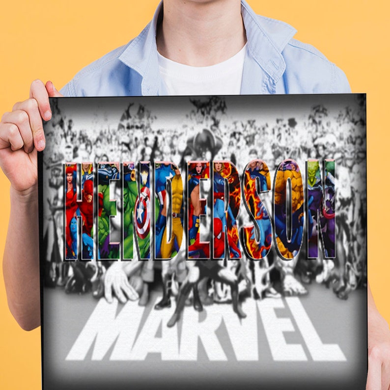 MARVEL NAME Customized Name Wall Art, Custom Name Art, Digital Name ...