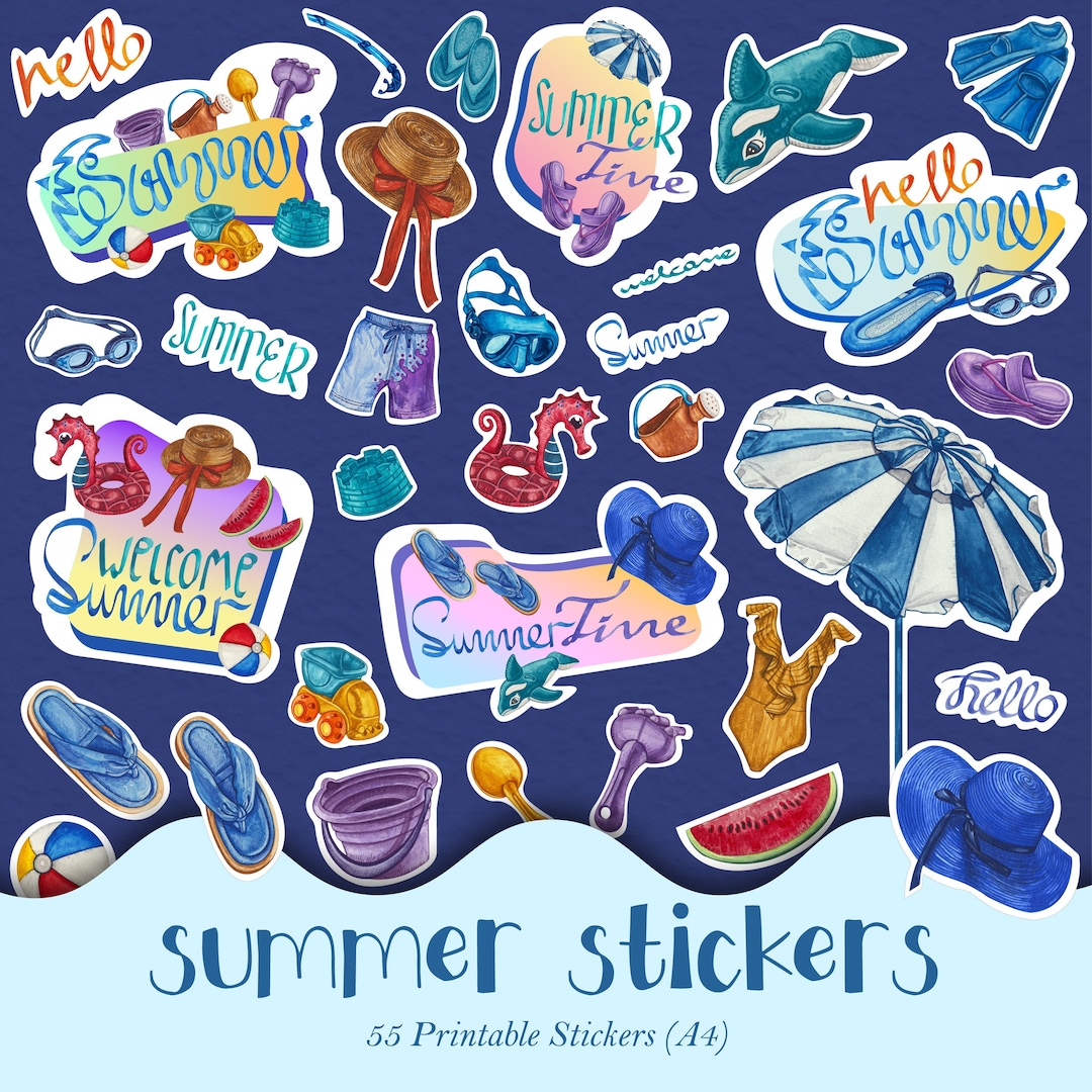 Summer Stickers.printable Stickers for Your Planner and Scrapbooks ...