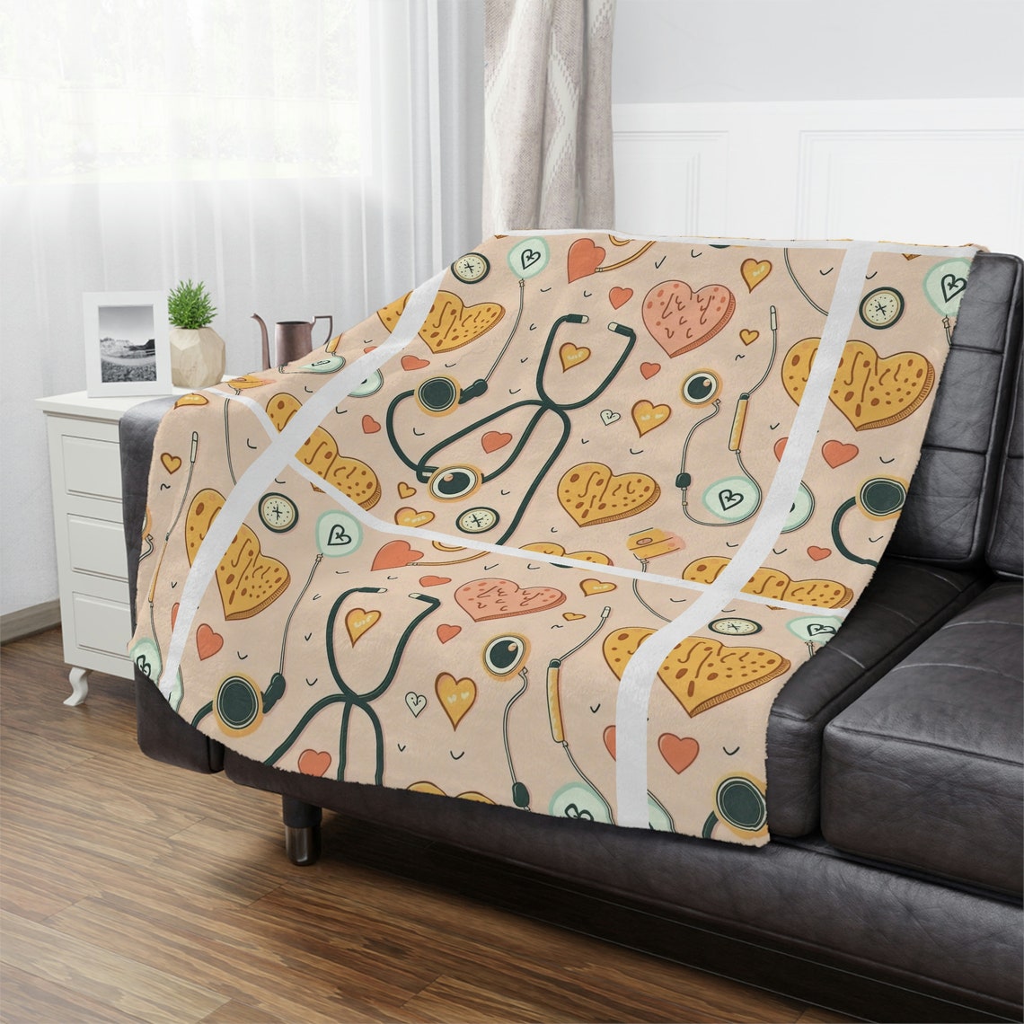 Nurse Blanket Gift Nursing Blanket Stethoscope Style Minky Blanket for ...