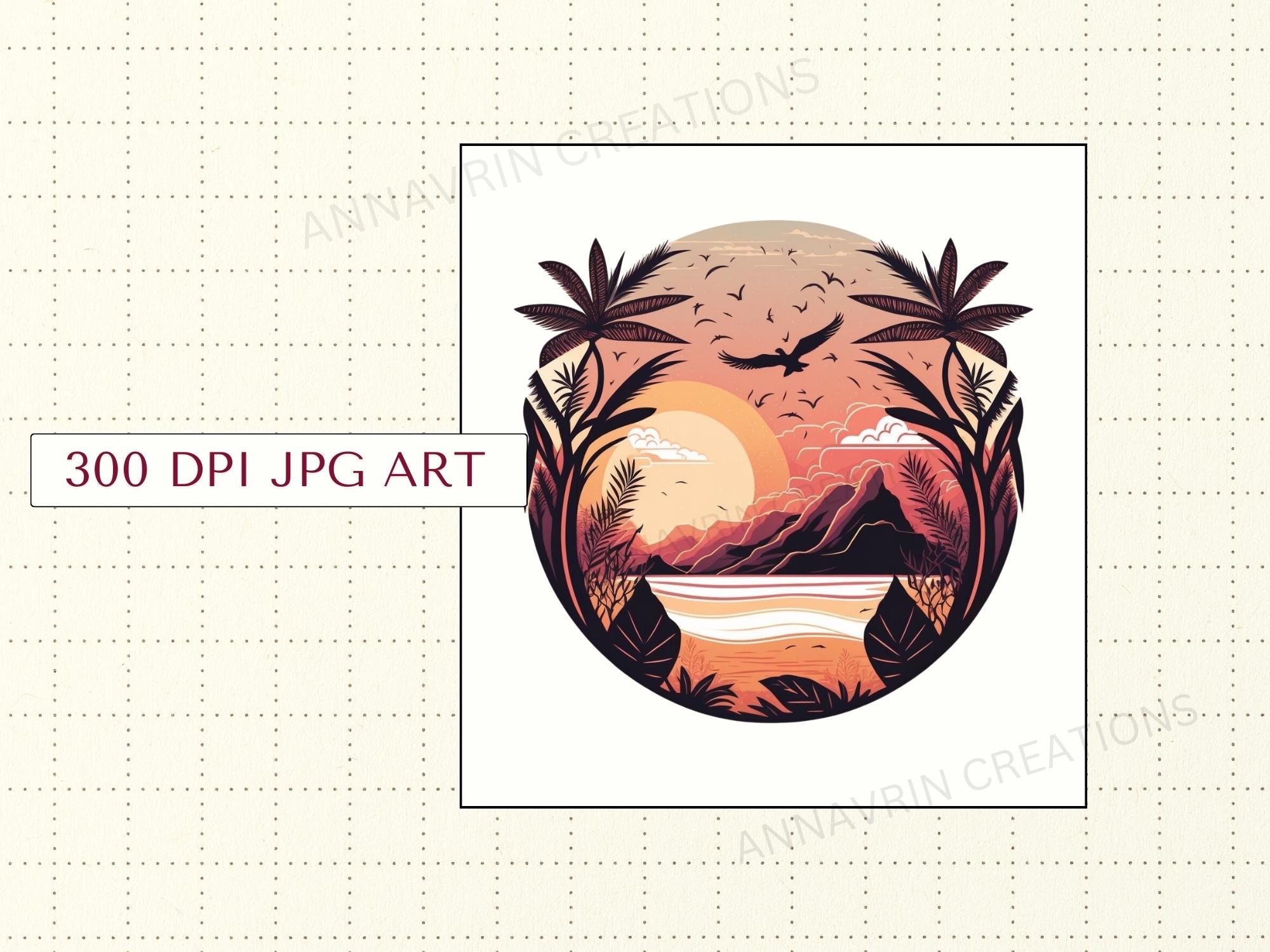 Retro Pastel Beach Clipart, Pink Summer Sublimation PNG, Beach Themed ...