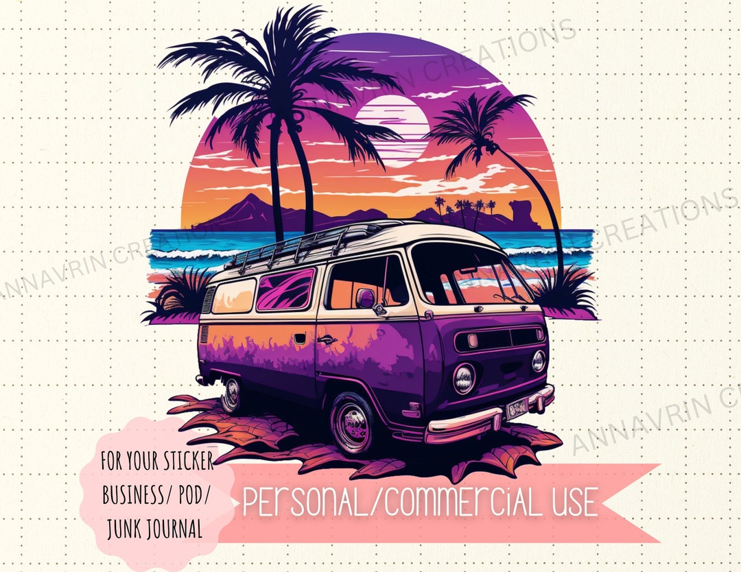 Retro Camper Png Retro Van Jpg Clipart, Retro Camping Tshirt, Camper ...
