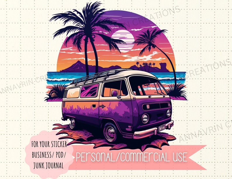 Retro Camper Png Retro Van Jpg Clipart, Retro Camping Tshirt, Camper ...