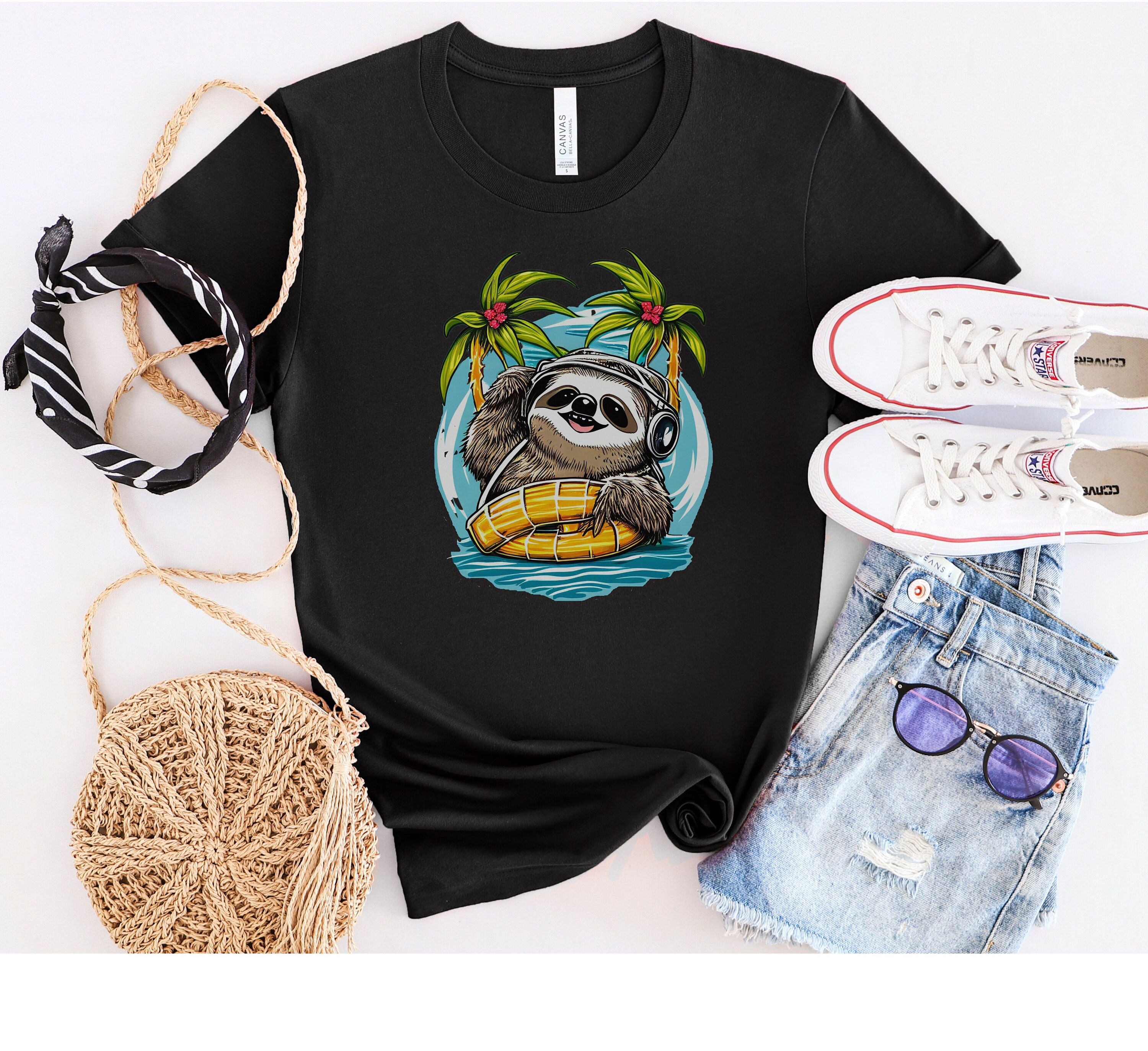 Weighted Sloth Sloth Svg Beach Svg Instant Download Cricut Canva Surf ...