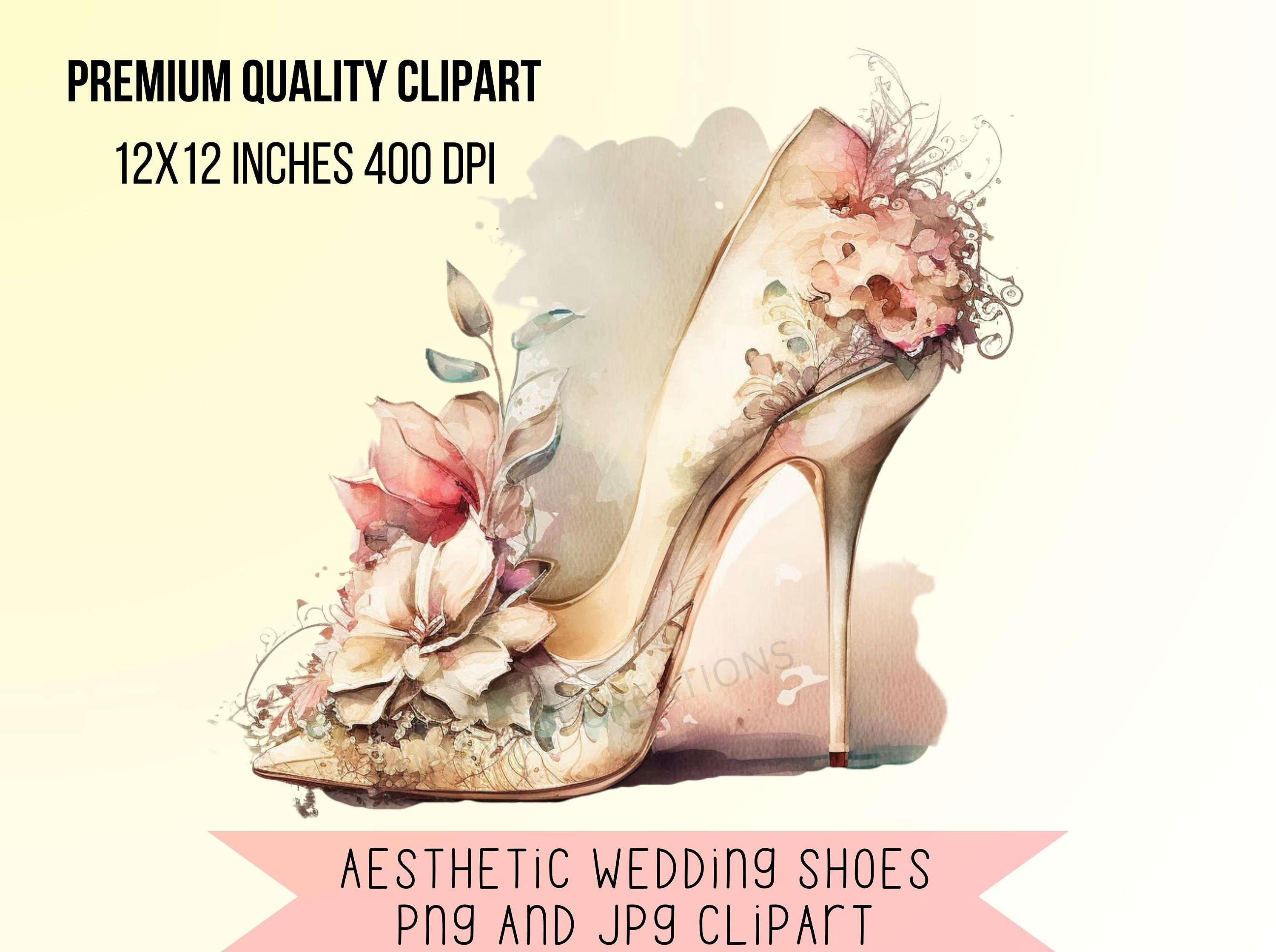 Wedding High Heels Watercolor PNG Clip Art, Pumps Art Clipart, Ladies ...