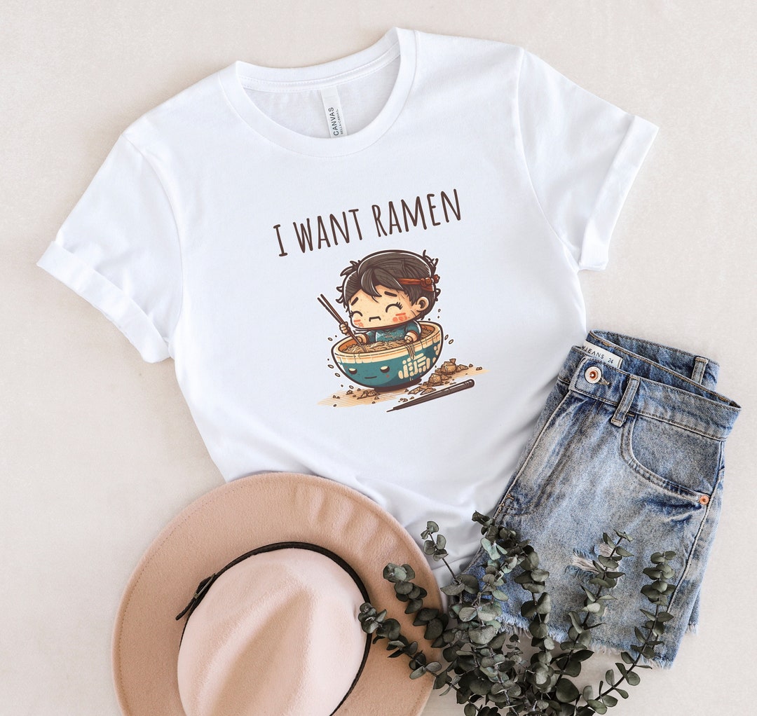Cute Kawaii Ramen Shirt, Ramyun Food Lovers Gift, Kawaii Foodie Shirt ...
