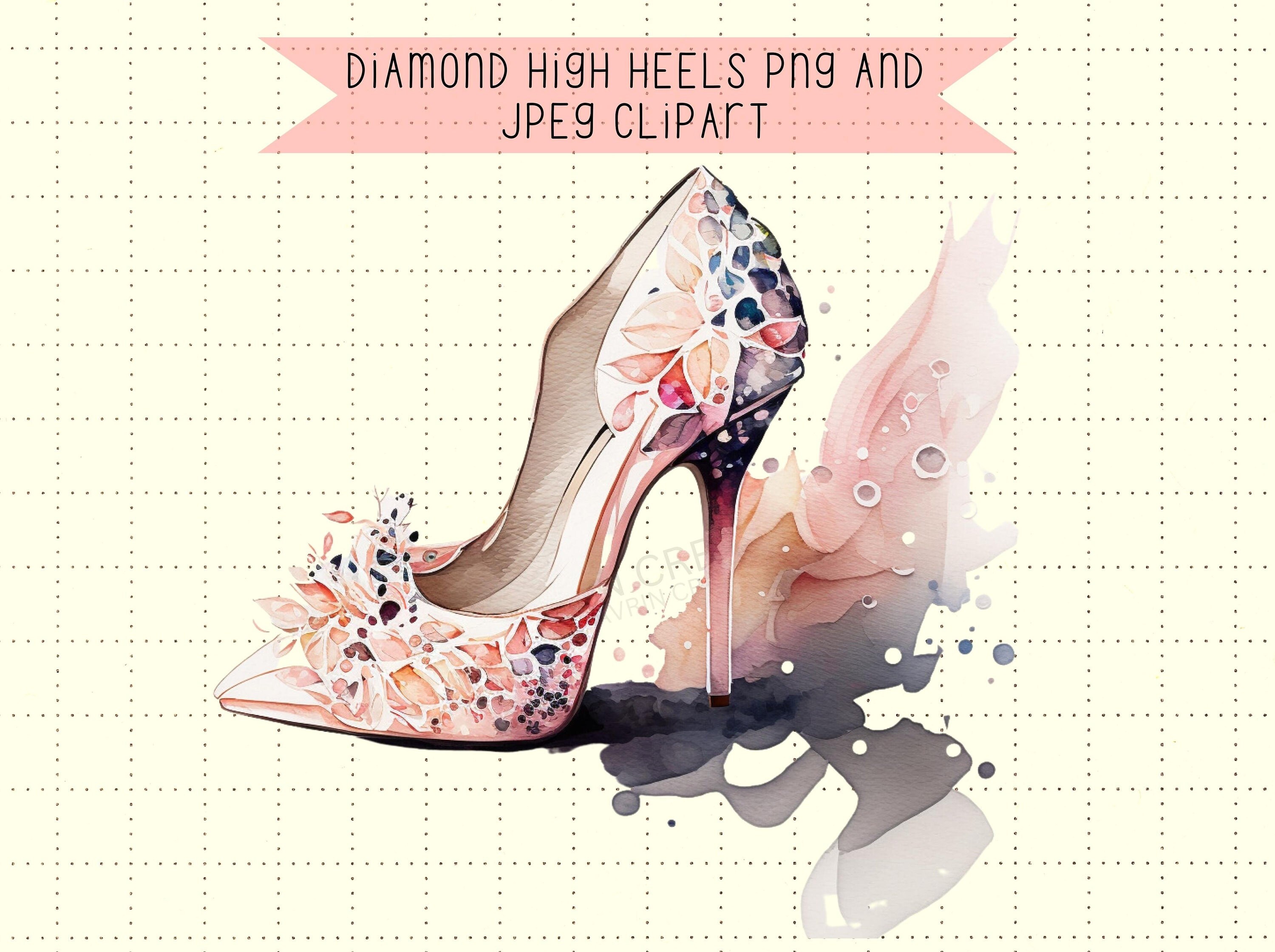 Wedding High Heels Watercolor PNG Clip Art, Pumps Art Clipart, Ladies ...