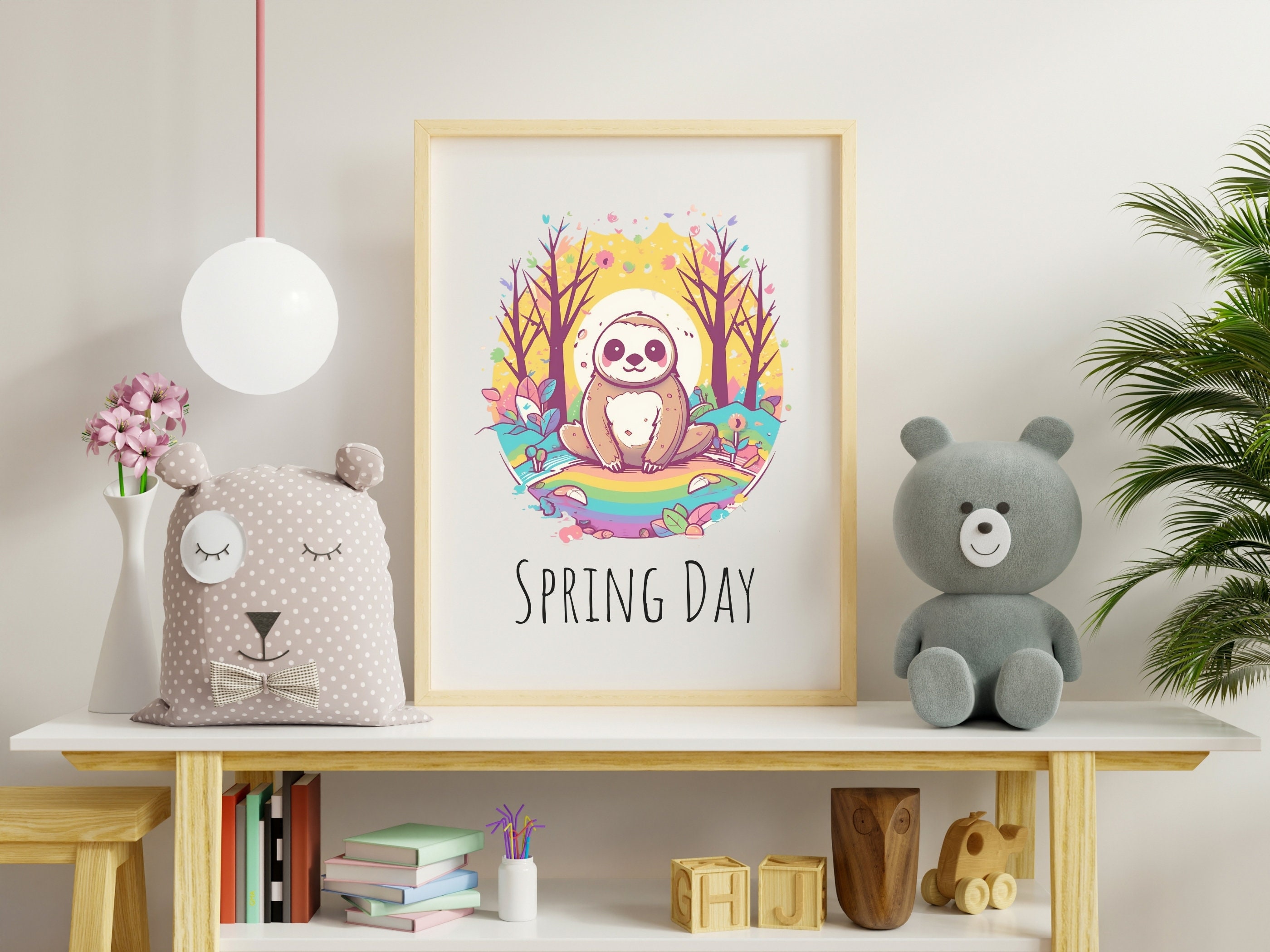 Weighted Sloth Svg Spring Svg Instant Download Canva Cute Sloth Kawaii ...