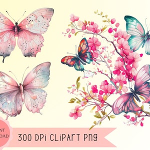 14 Butterflies Clipart High Quality PNG, Nursery Art Card Making ...