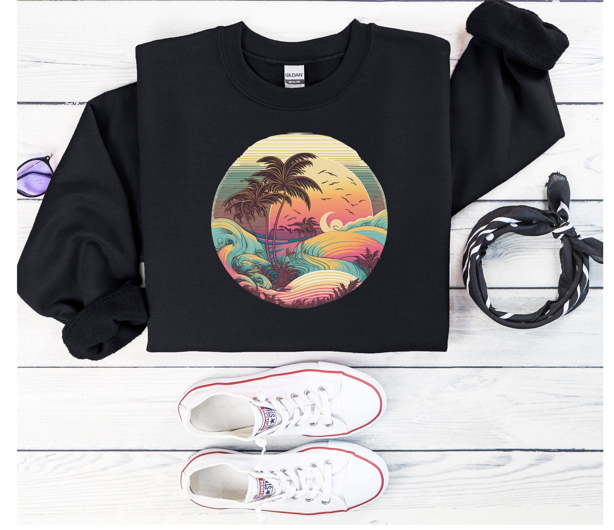 Retro Summer Beach Clipart, Vintage Summer Sublimation PNG, Beach ...
