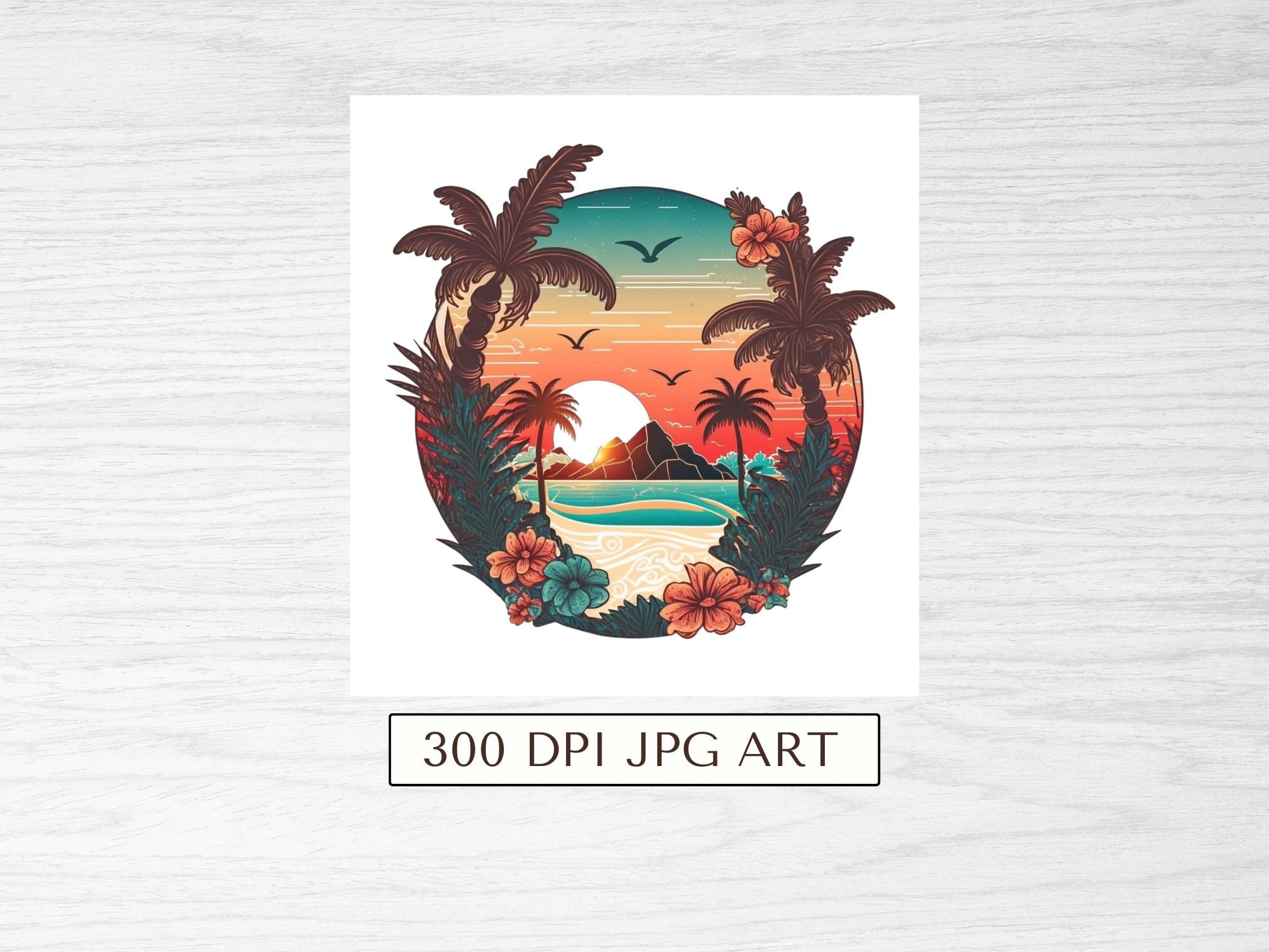 Retro Summer Beach Clipart, Vintage Summer Sublimation PNG, Beach ...