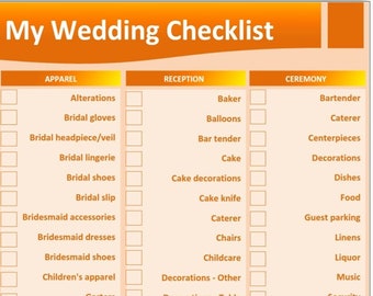 Wedding Checklist - Etsy