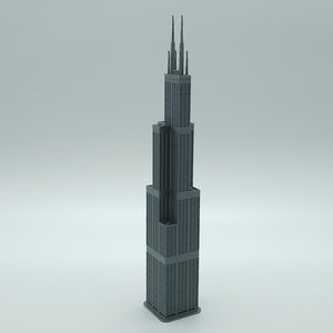 Willis Sears Tower Model Distinctive Chicago Skyscraper Modern Urban ...