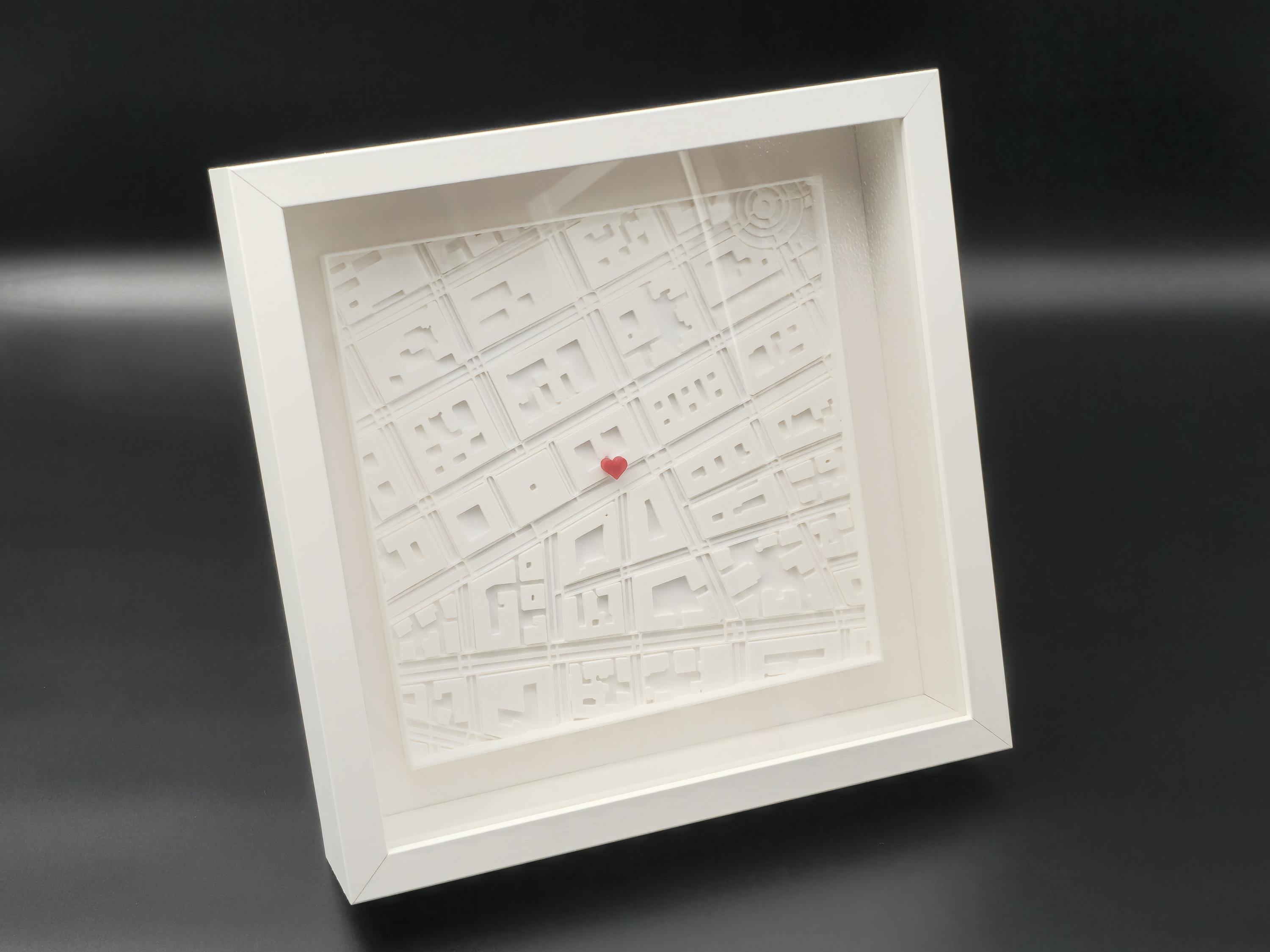 Custom 3D City Map Art Wall Frame Personalized Location Print Wedding ...