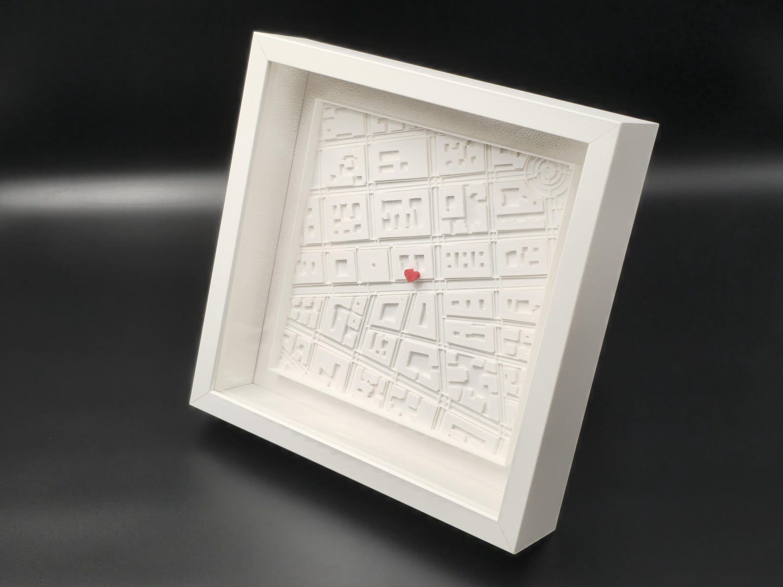 Custom 3D City Map Art Wall Frame Personalized Location Print Wedding ...