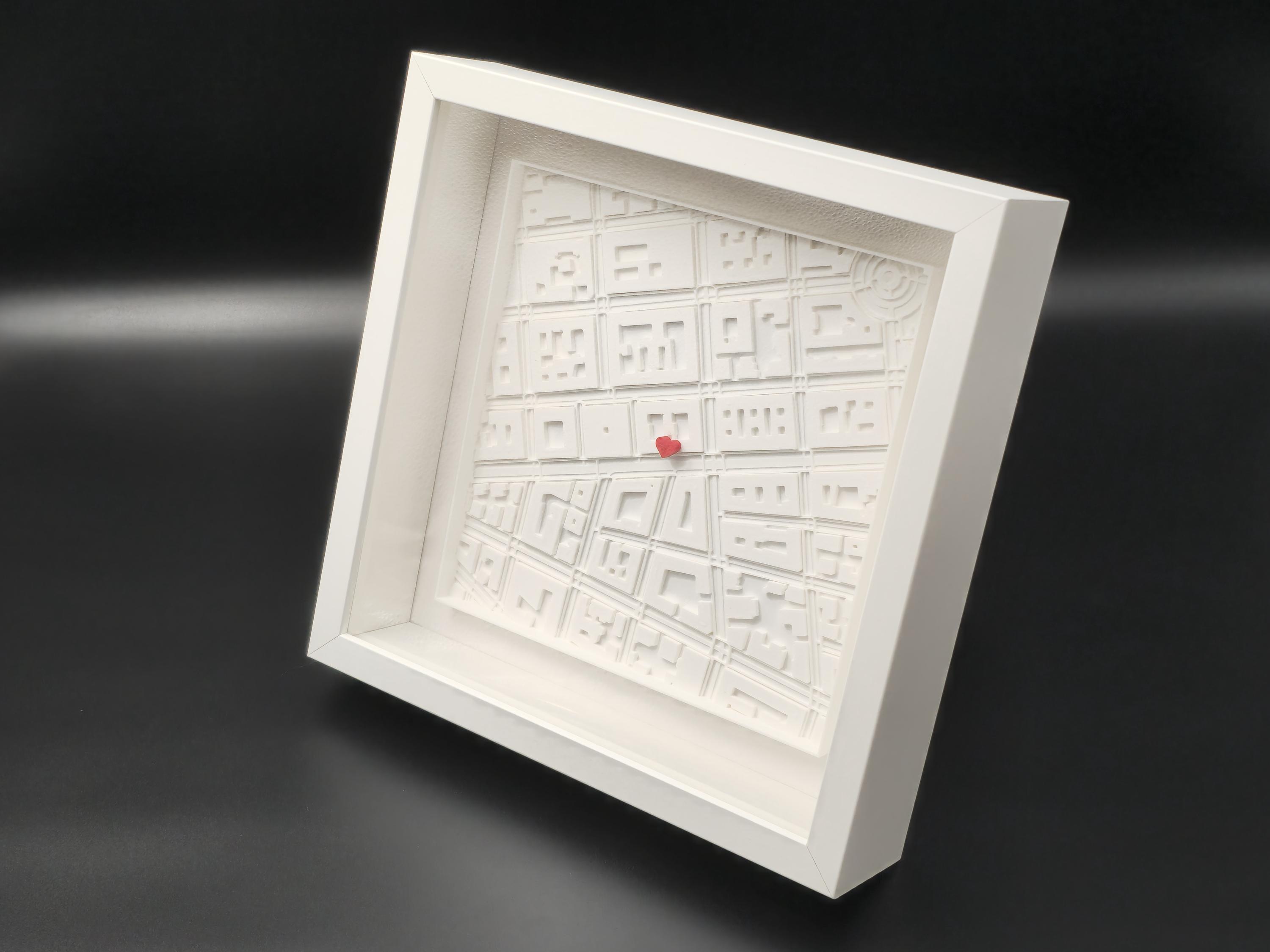 Custom 3D City Map Art Wall Frame Personalized Location Print Wedding ...