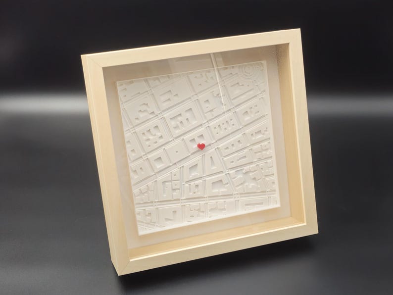 Custom 3D City Map Art | Wall Frame | Personalized Location Print ...