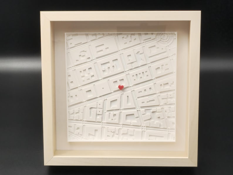 Custom 3D City Map Art | Wall Frame | Personalized Location Print ...
