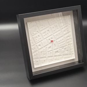 Custom 3D City Map Art | Wall Frame | Personalized Location Print ...