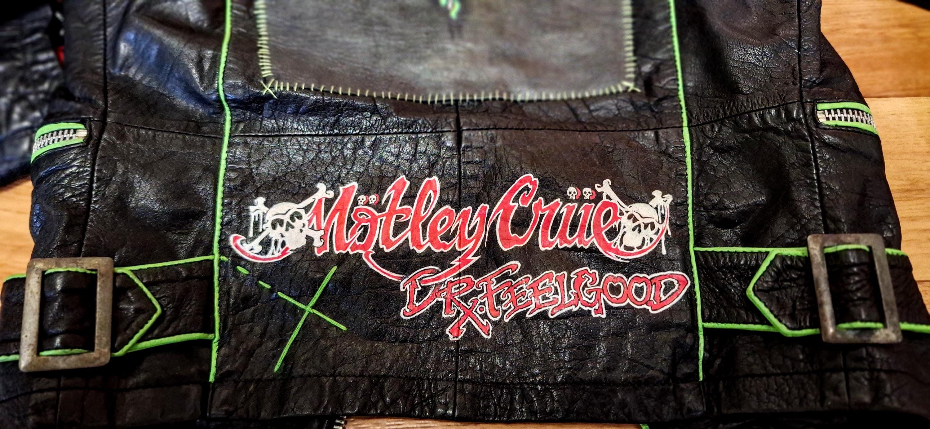 Motley Crue Dr Feelgood Custom Hand Painted Leather Jacket Adult Size ...