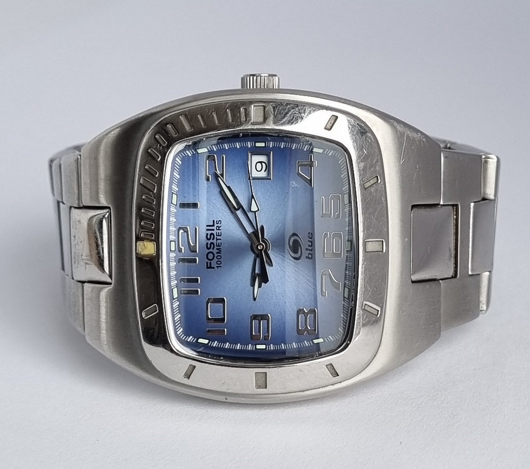 Genuine 2014 FOSSIL Blue AM-3660 Blue Dial Men's Quartz - Etsy
