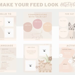 30 Informative Cat Instagram Post Templates | Cat Pet Store Canva Post ...