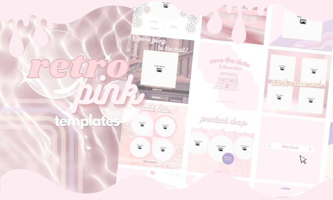 30 Pink Instagram Post Templates | Pink Social Media Templates | Pink ...