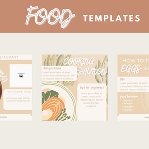 30 Food Recipe Instagram Post Templates | Restaurant Food Blogger Canva ...