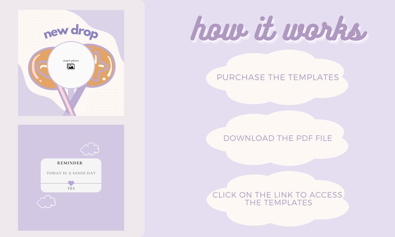30 Cute and Purple Instagram Post Templates | Instagram Templates Canva ...