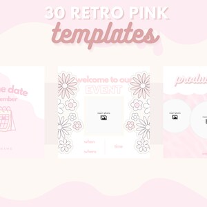 30 Pink Instagram Post Templates | Pink Social Media Templates | Pink ...