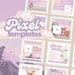 Cute Pixel Canva Post Templates | Instagram Social Media Post Templates ...