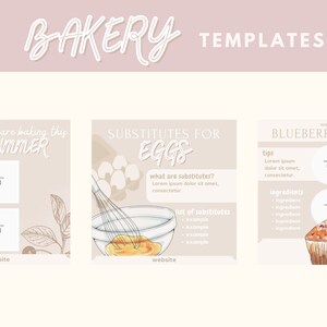 30 Bakery Instagram Post Templates | Baking Recipe Canva Post Templates ...