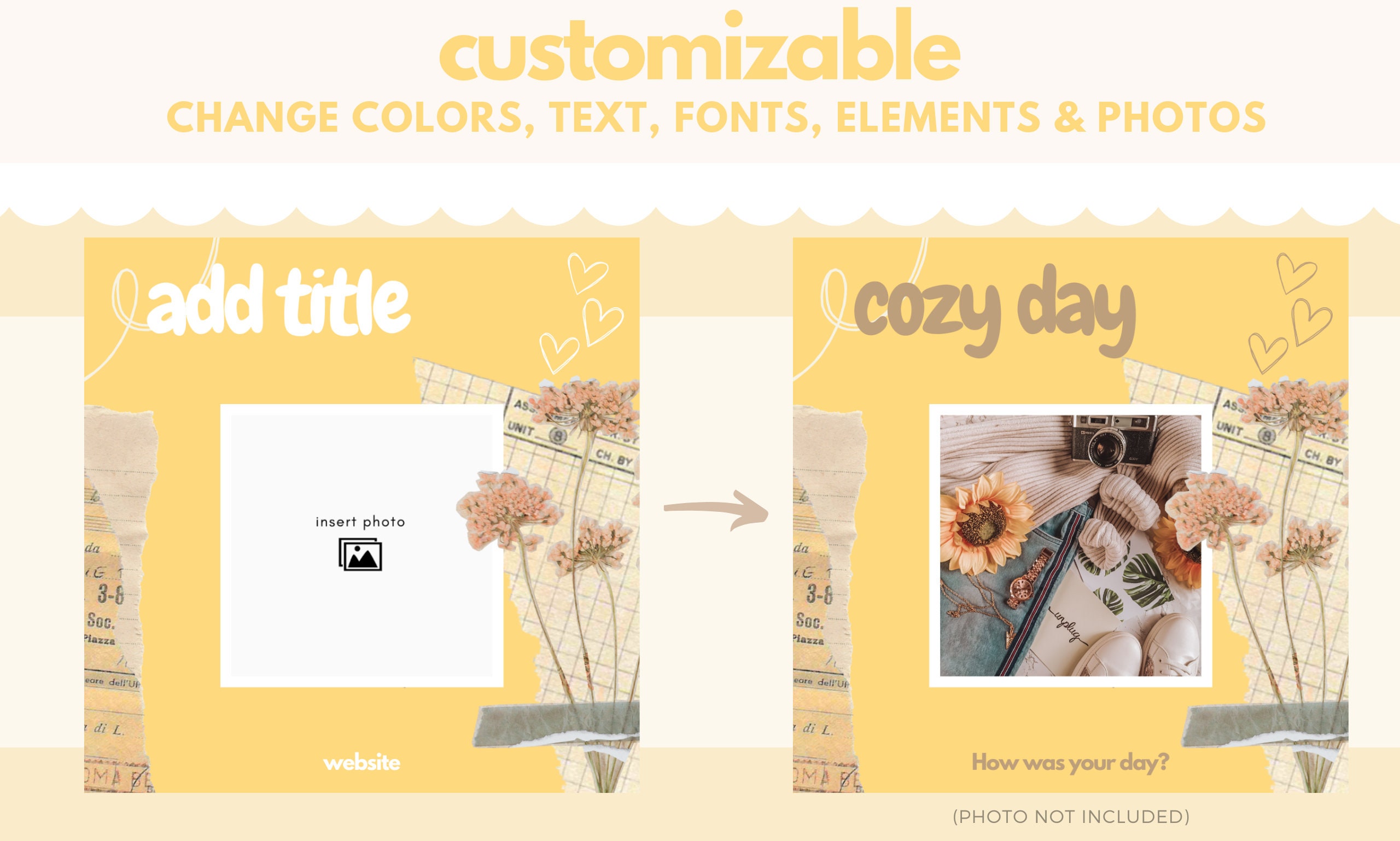 30 Summer Yellow Instagram Post Templates | Yellow Social Media Canva ...