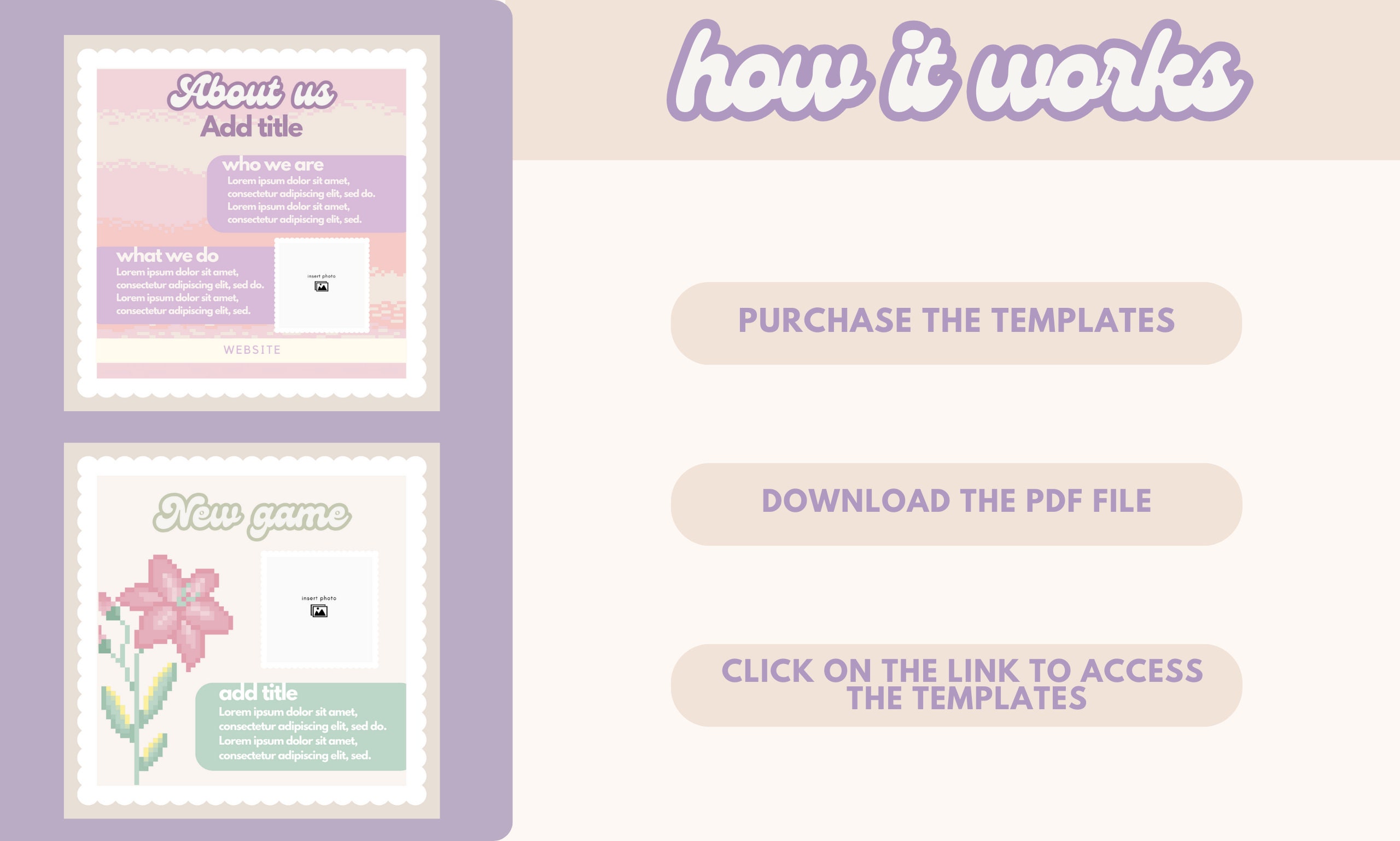 Cute Pixel Canva Post Templates | Instagram Social Media Post Templates ...