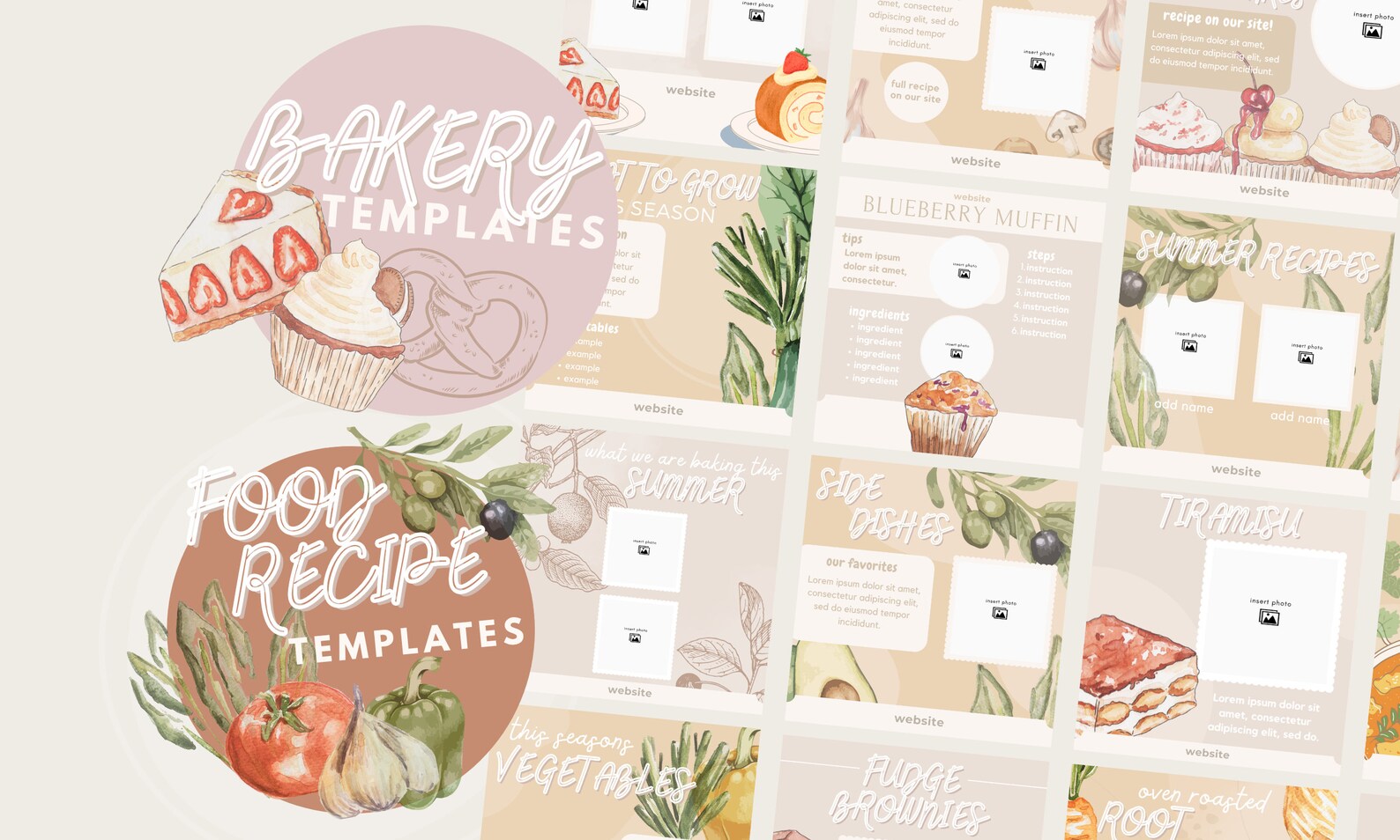 30 Food Bakery Instagram Post Templates | Recipe & Baking Canva Designs ...