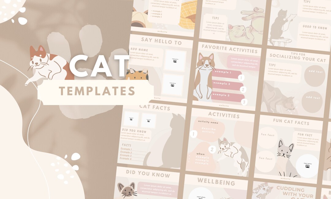 30 Informative Cat Instagram Post Templates | Cat Pet Store Canva Post ...