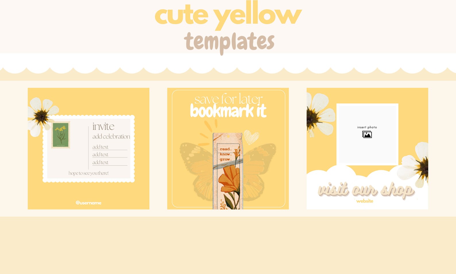 30 Summer Yellow Instagram Post Templates | Yellow Social Media Canva ...