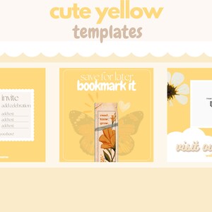 30 Summer Yellow Instagram Post Templates | Yellow Social Media Canva ...
