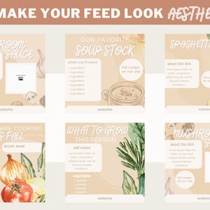 30 Food Recipe Instagram Post Templates | Restaurant Food Blogger Canva ...