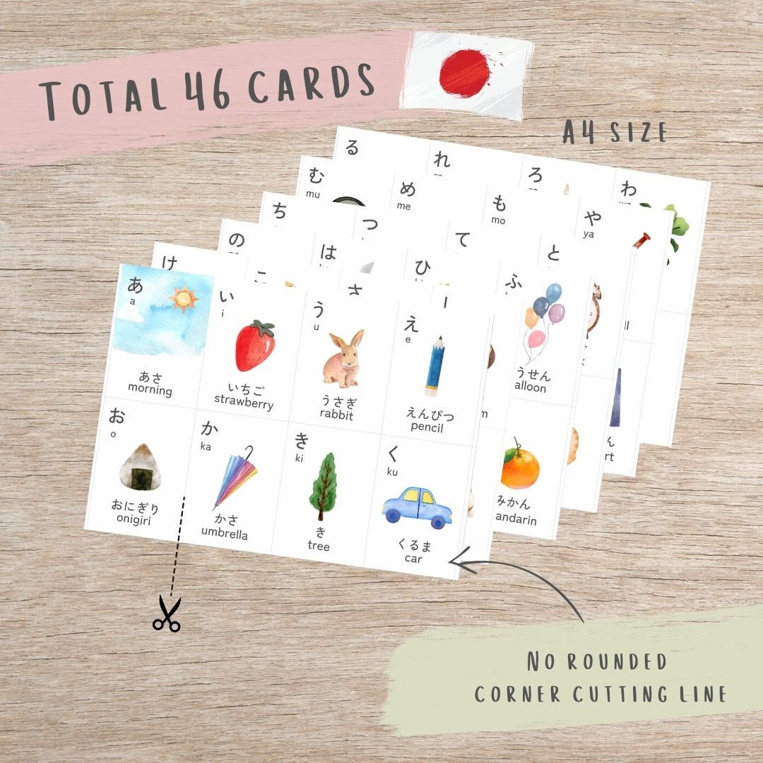Hiragana Flashcards japanese Flashcards Printable Hiragana - Etsy Australia