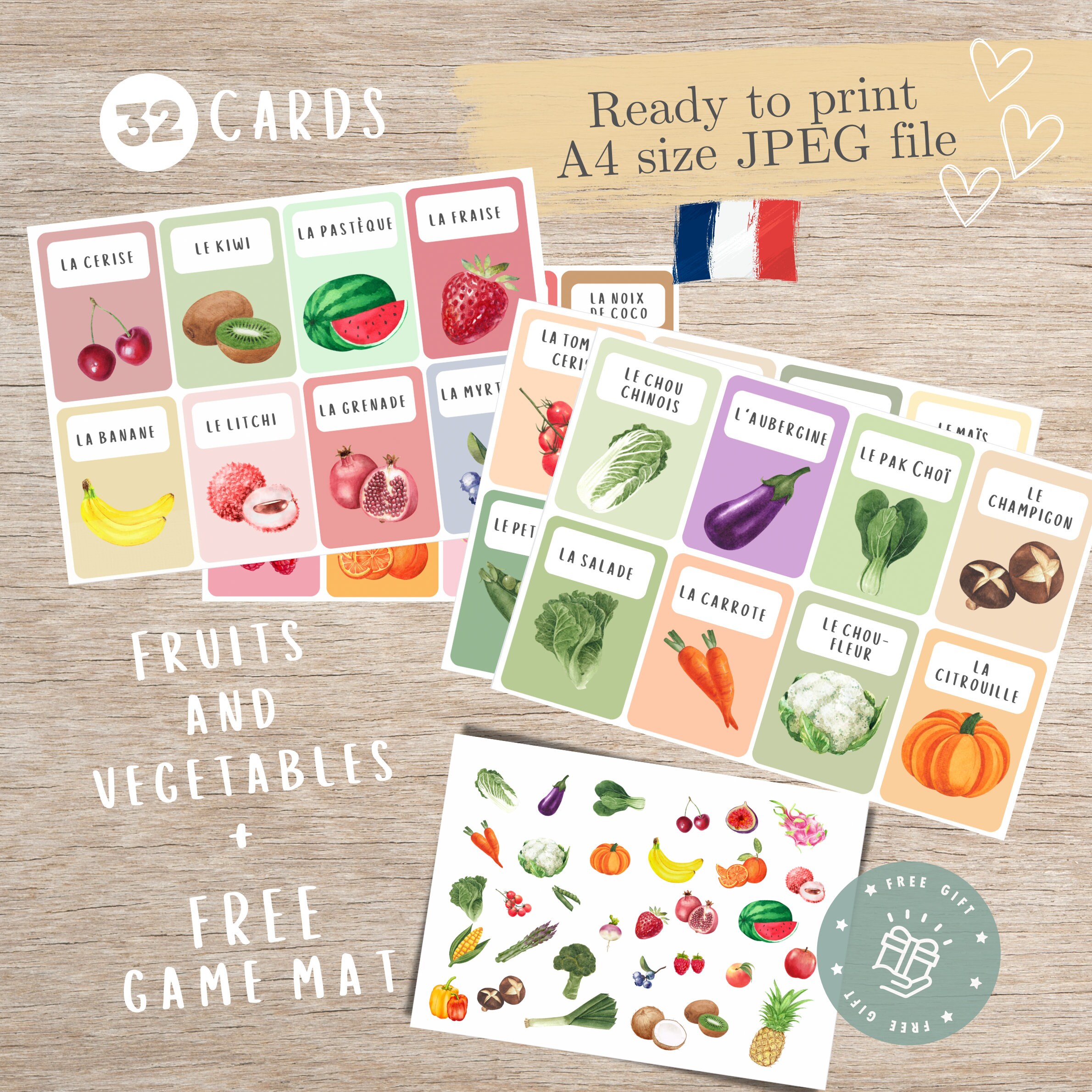 Fruits and Vegetables Flash Cards Fruits and Vegetables - Etsy