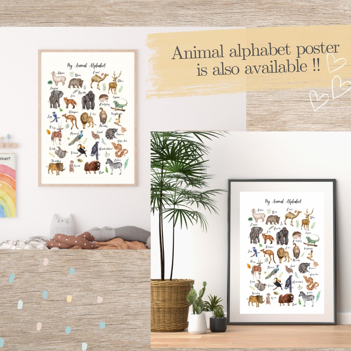 Animal Alphabet Flash Cards PRINTABLE Flash Cards ABC Abc - Etsy