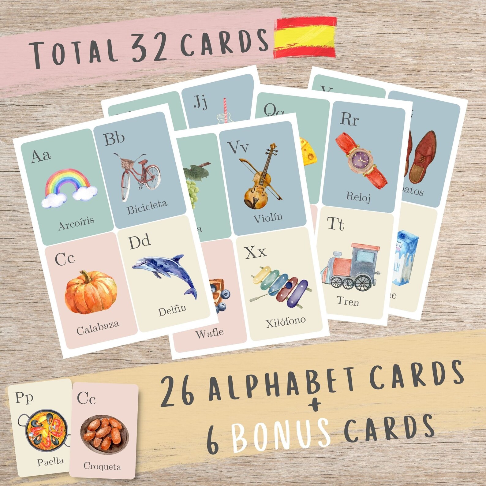 Spanish Alphabet Flash Cards, Educative Spanish, Educative Abc ...