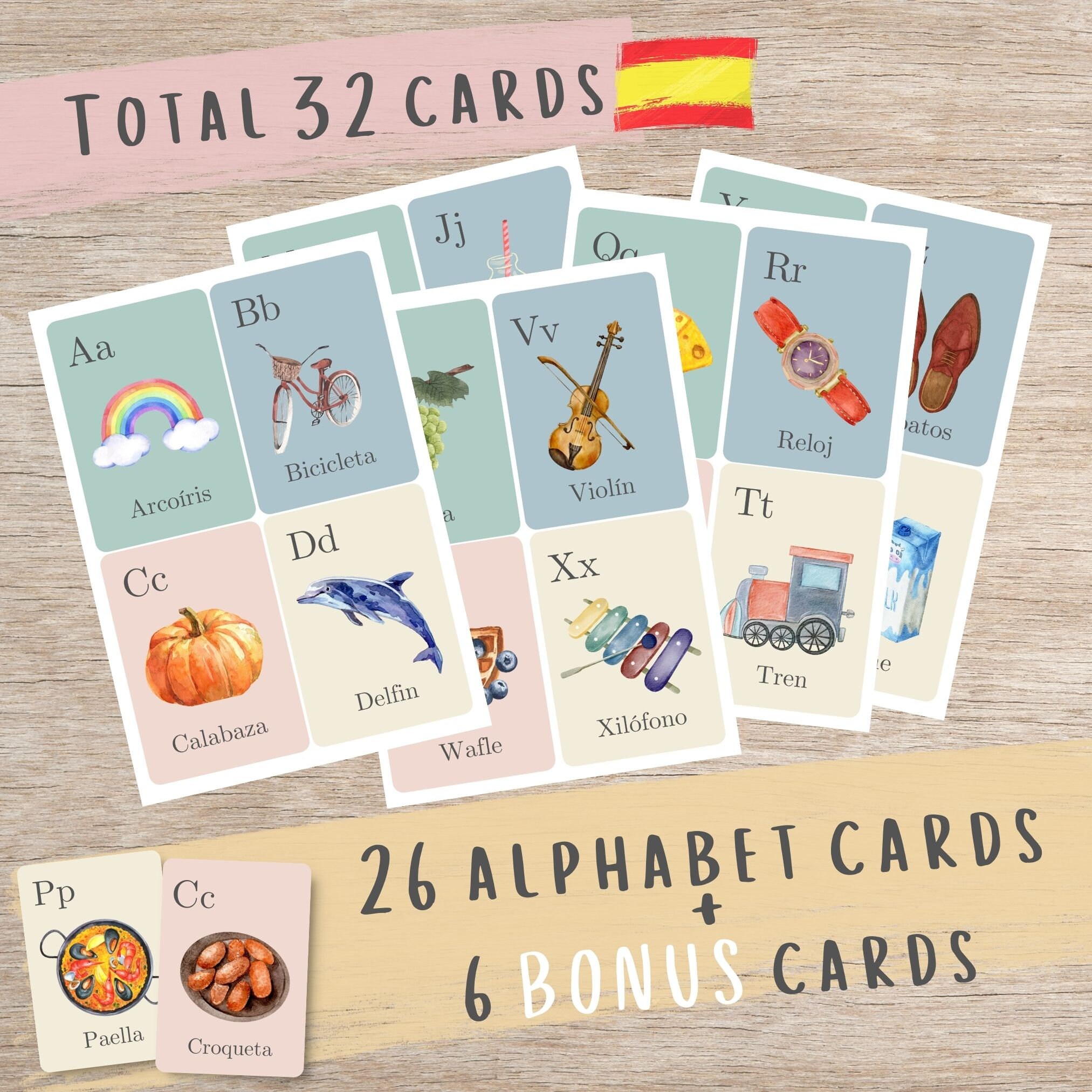 Spanish Alphabet Flash Cards, Educative Spanish, Educative Abc ...