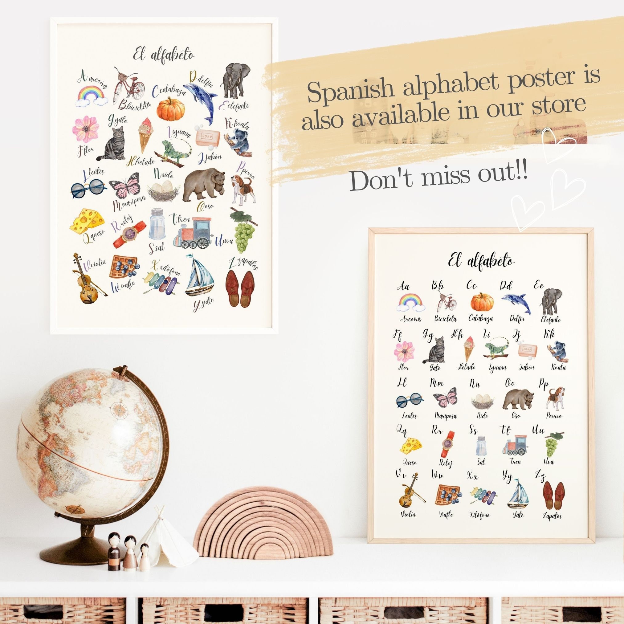 Spanish Alphabet Flash Cards, Printable Alphabet Flash Cards, Printable ...