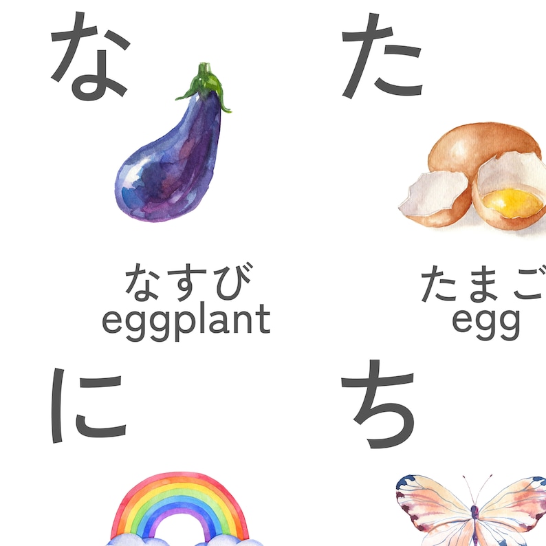 Hiragana Poster,hiragana Printable, Printable Hiragana, Japanese ...