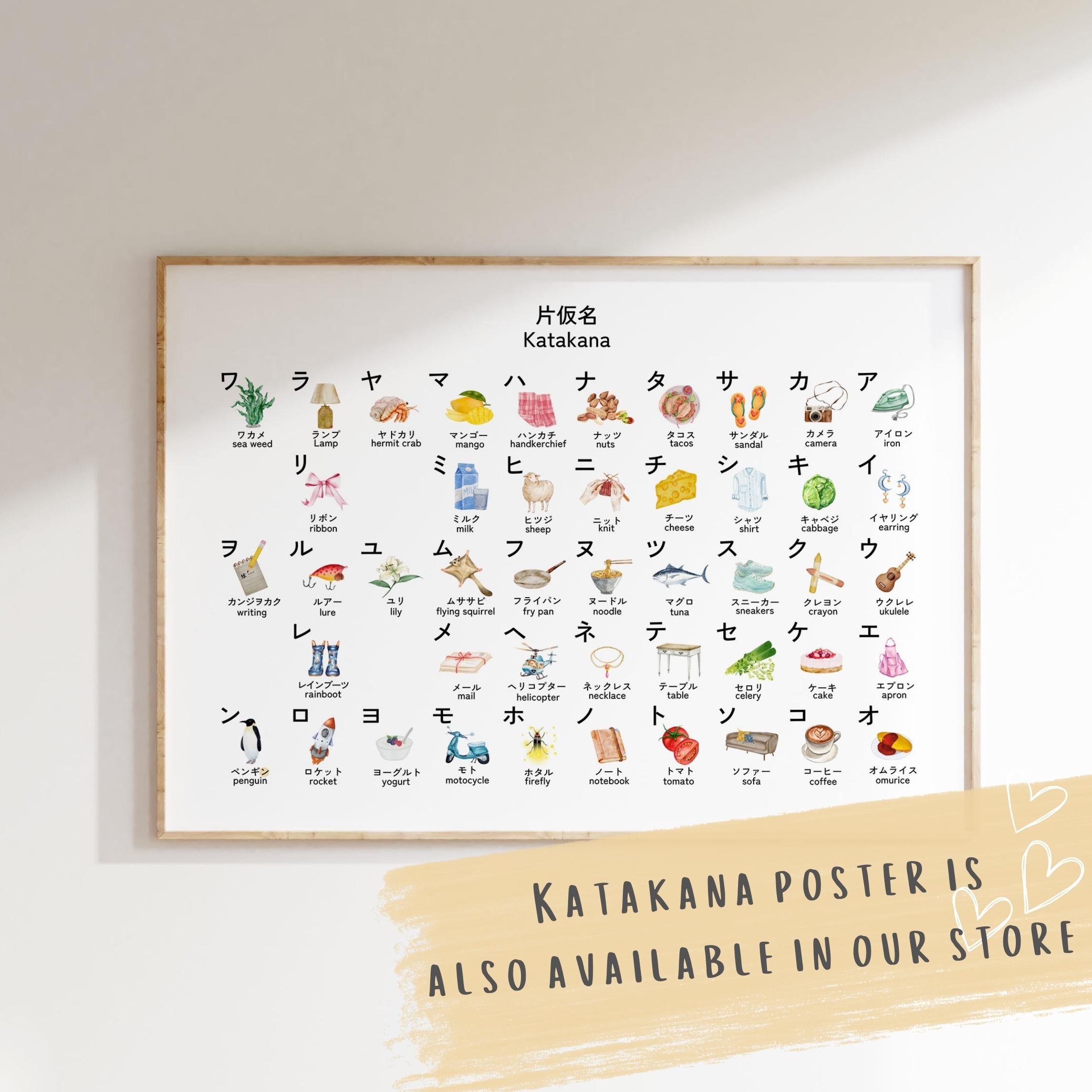 Katakana Flashcards japanese Flashcards Printablejapanese - Etsy