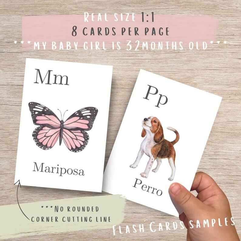 Spanish Alphabet Flash Cards, Printable Alphabet Flash Cards, Printable ...