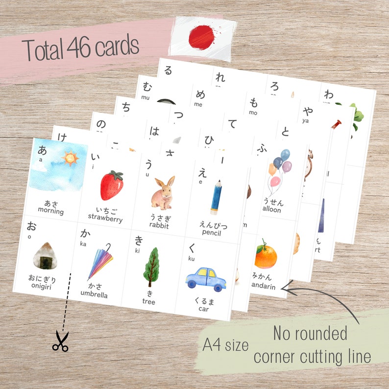 Hiragana Flashcards ,japanese Flashcards, Printablehiragana, Japanese ...
