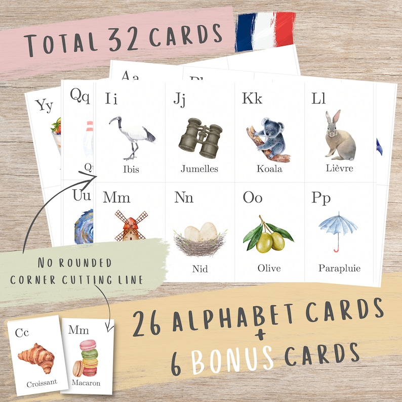 French Alphabet Flash Cards, Homeschool Ativity,abcflashcards ...